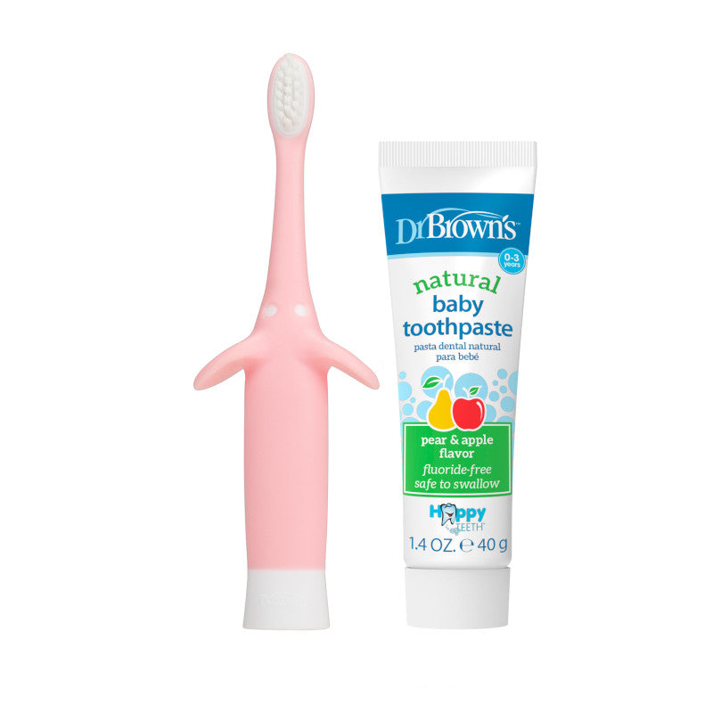 DR. BROWN'S Infant-To-Toddler Toothbrush & Toothpaste Combo Pack, Asso